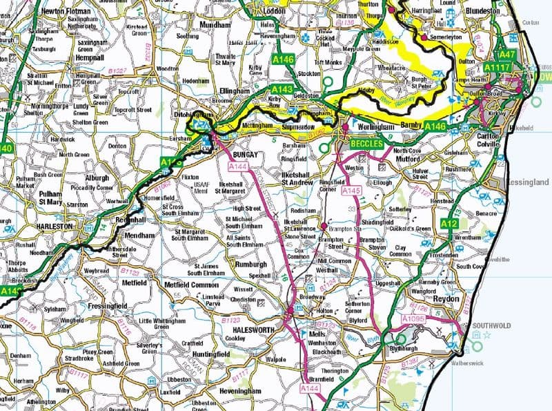 County Map of Norfolk & Suffolk - Special Sheet - 2024