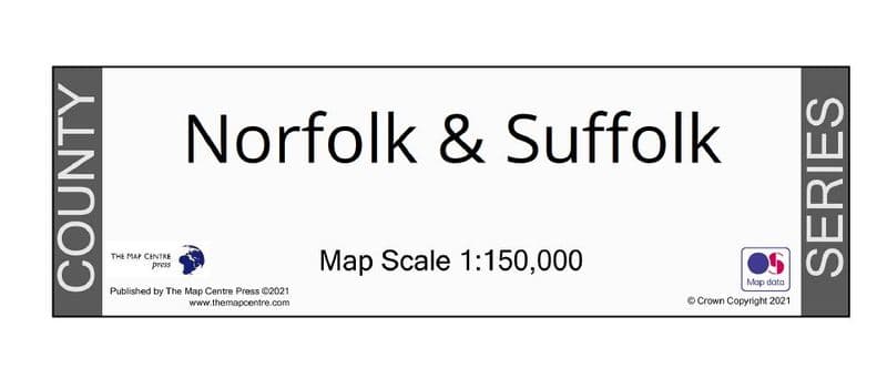 County Map of Norfolk & Suffolk - Special Sheet - White Background