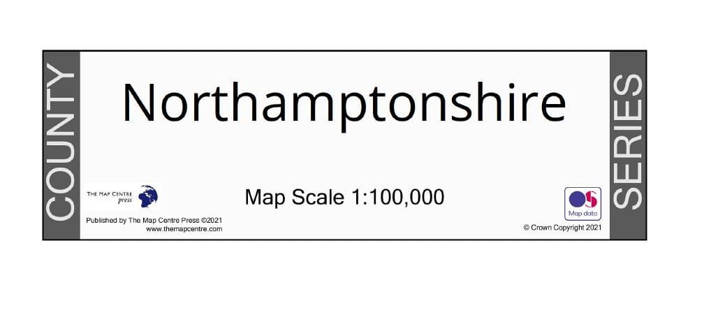 County Map of Northamptonshire - White Background