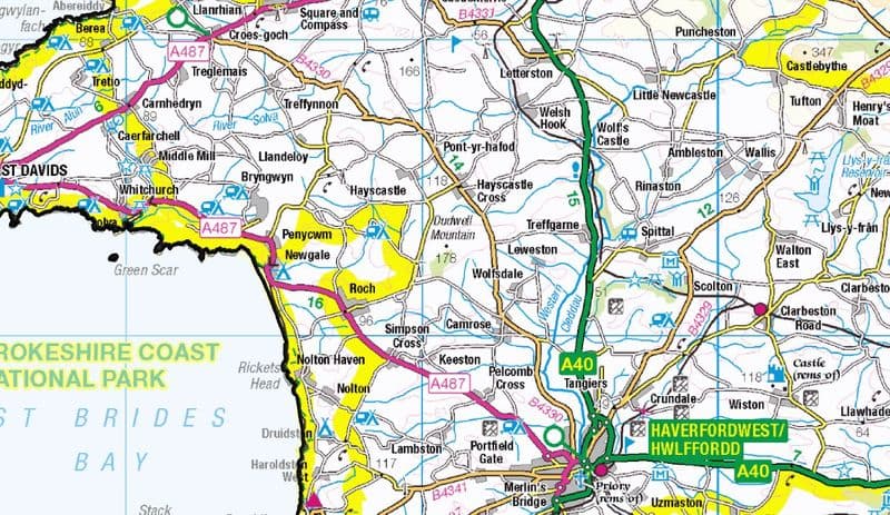 County Map of Pembrokeshire - 2024