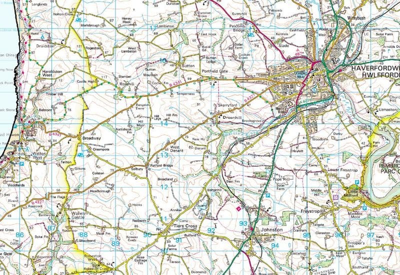 County Map of Pembrokeshire - EXTRA Large Edition