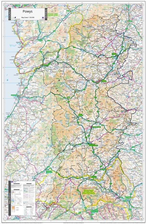 County Map of Powys - 2024