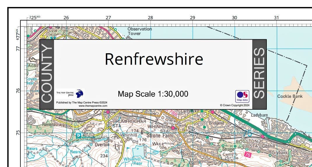 County Map of Renfrewshire - 2024