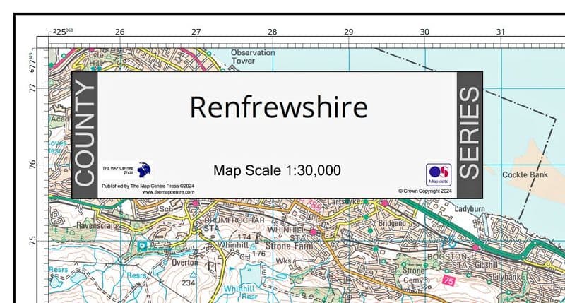 County Map of Renfrewshire - 2024