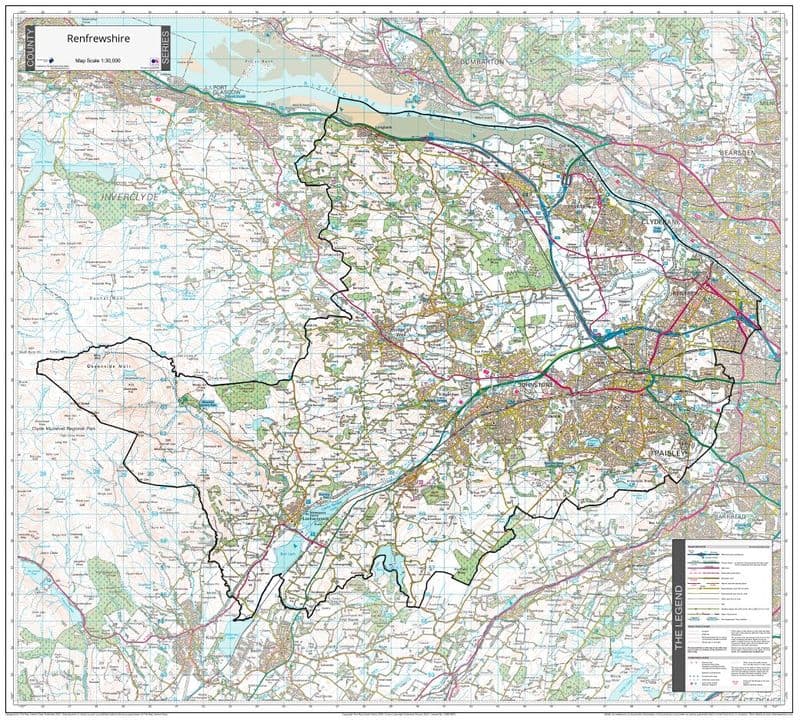 County Map of Renfrewshire - 2024
