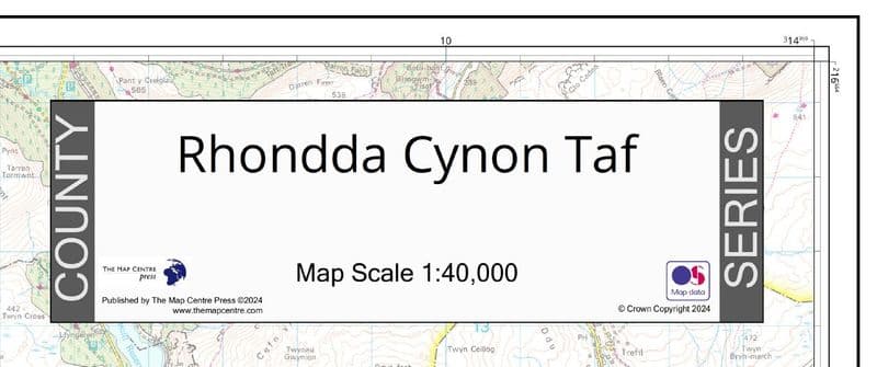 County Map of Rhondda Cynon Taf