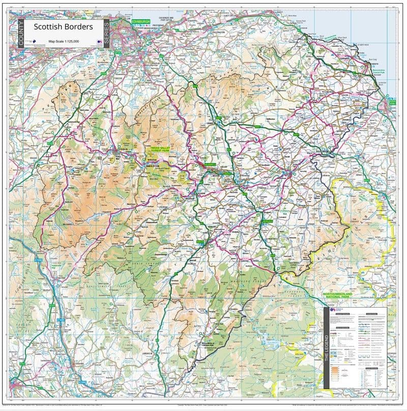 County Map of Scottish Borders - 2024