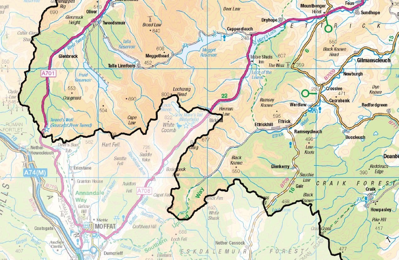 County Map of Scottish Borders - 2024