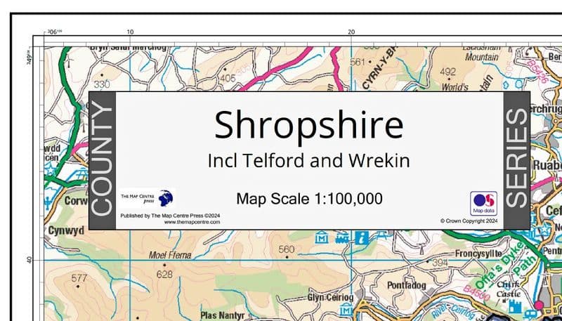 County Map of Shropshire - 2024