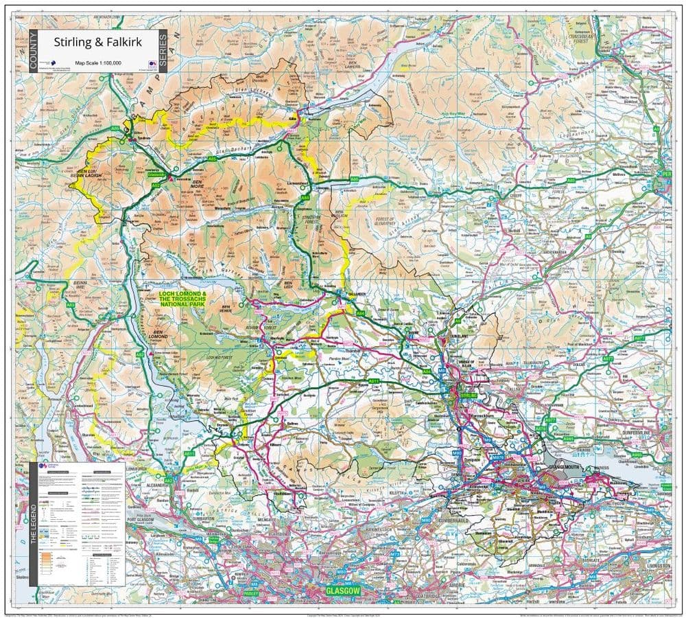 County Map of Stirling & Falkirk - 2024