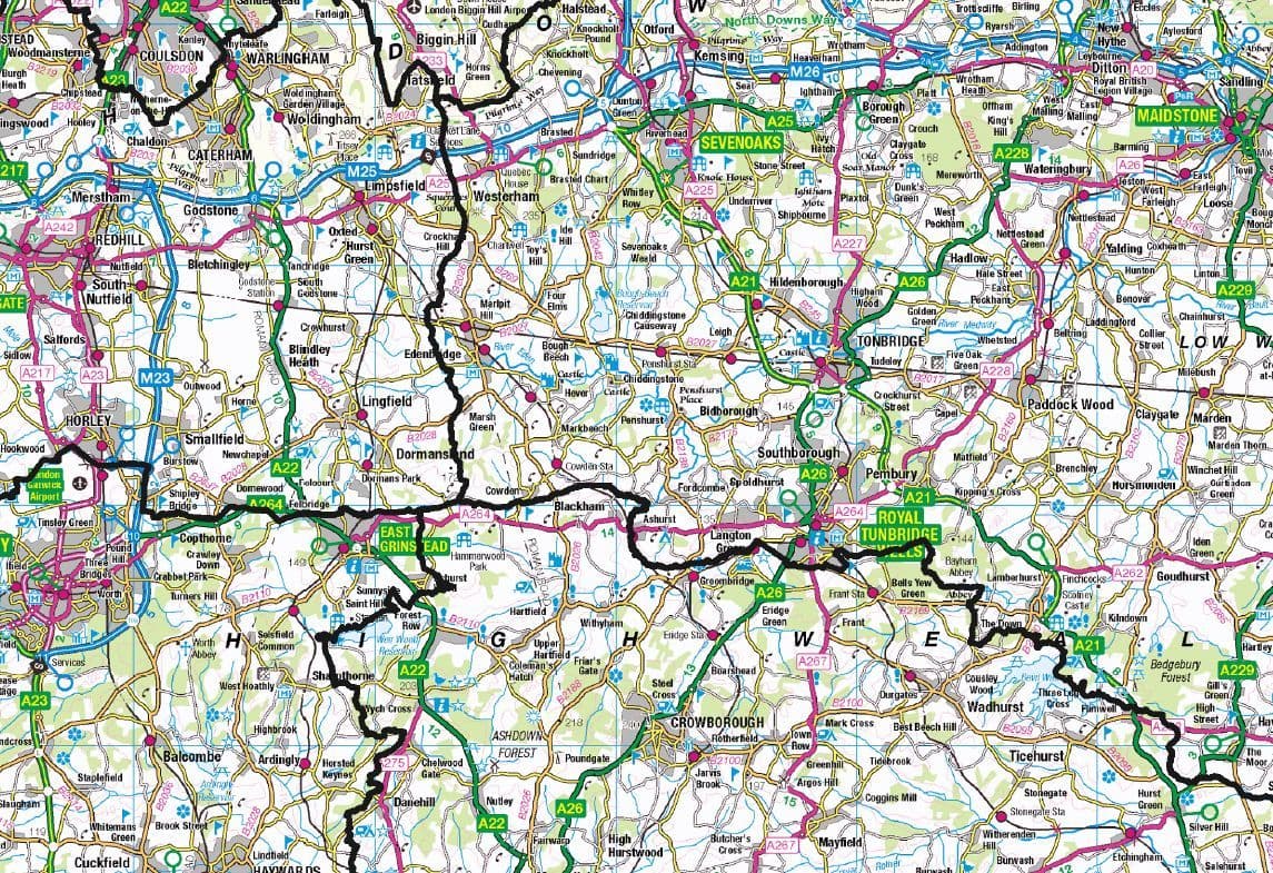 County Map of the Home Counties - 2024