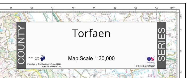 County Map of Torfaen