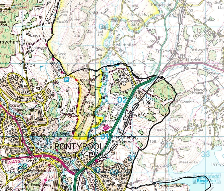 County Map of Torfaen