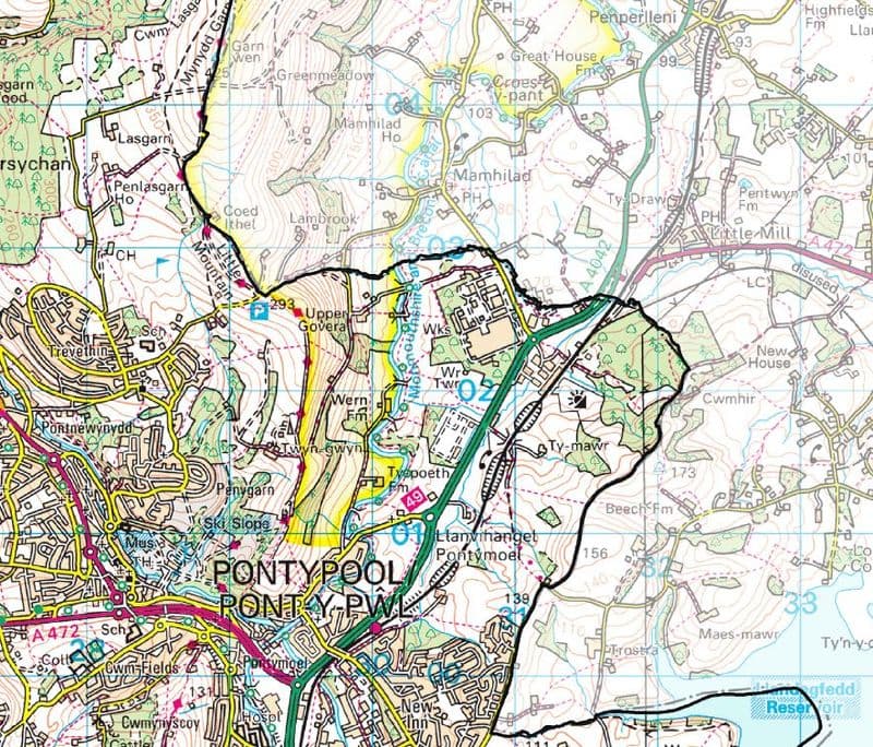 County Map of Torfaen