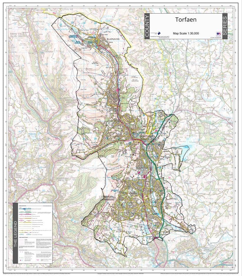 County Map of Torfaen