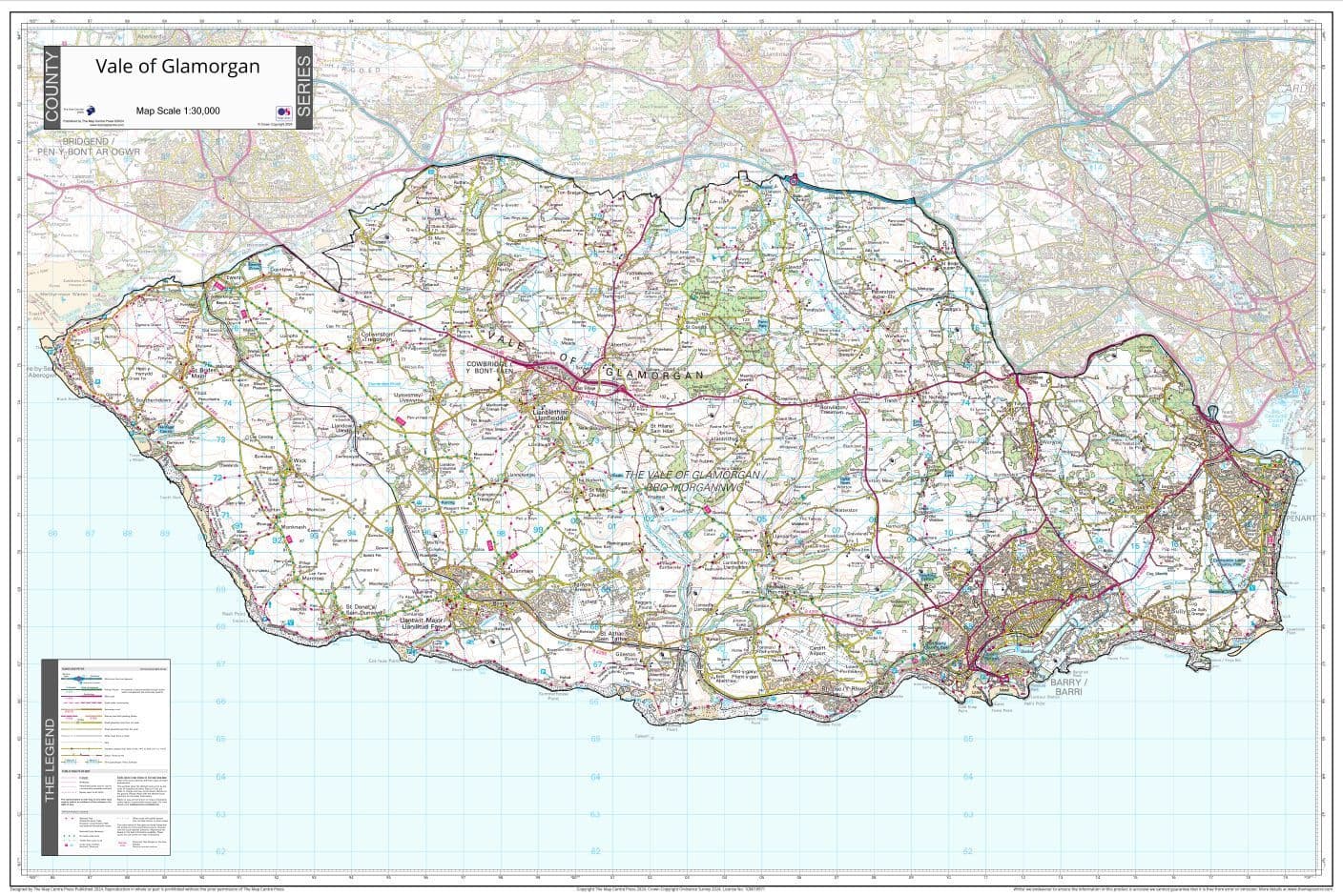 County Map of Vale of Glamorgan