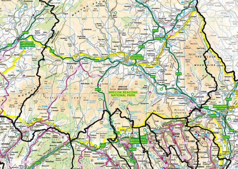 County Map of Wales - 2024