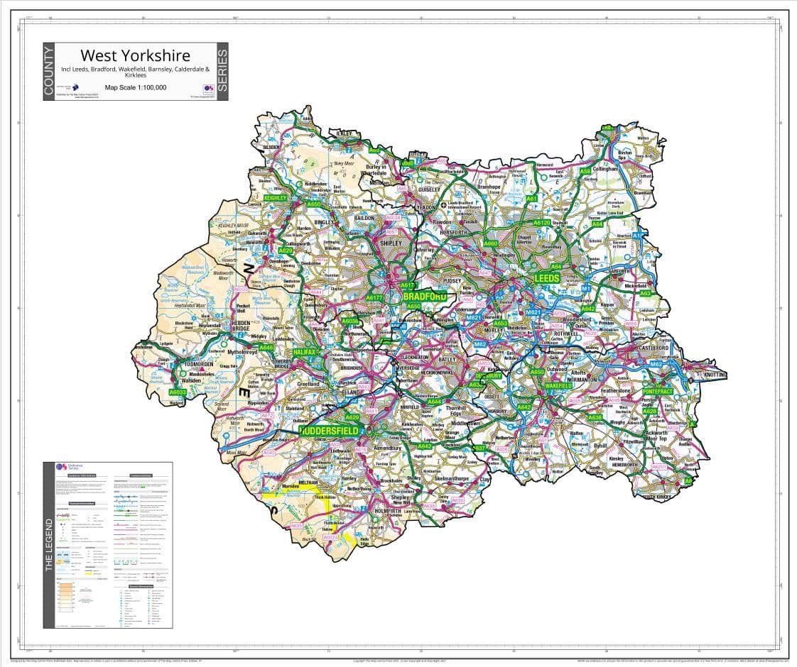 County Map Of West Yorkshire White Background County Map Of West Yorkshire White Background