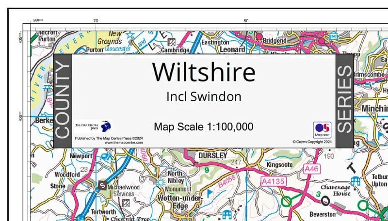 County Map of Wiltshire - 2024