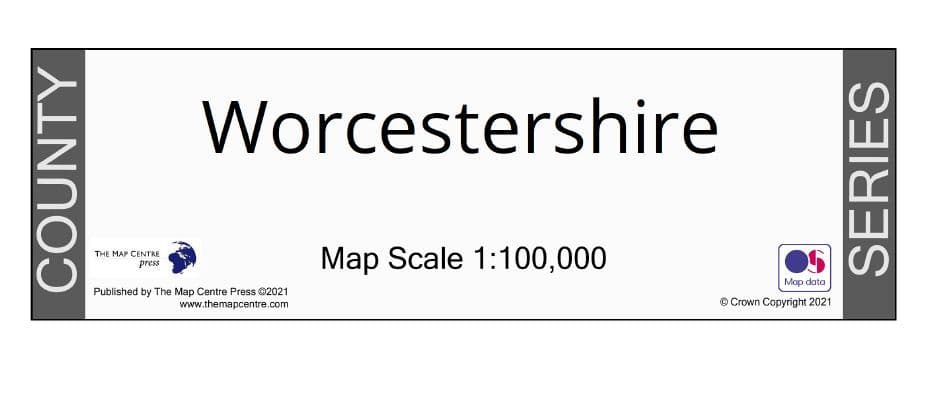 County Map of Worcestershire - White Background