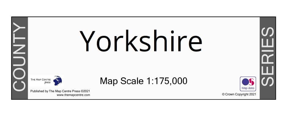 County Map of Yorkshire - Special Sheet - White Background