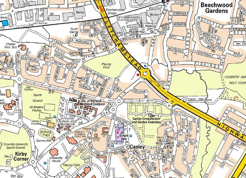 Coventry A - Z Wall Map