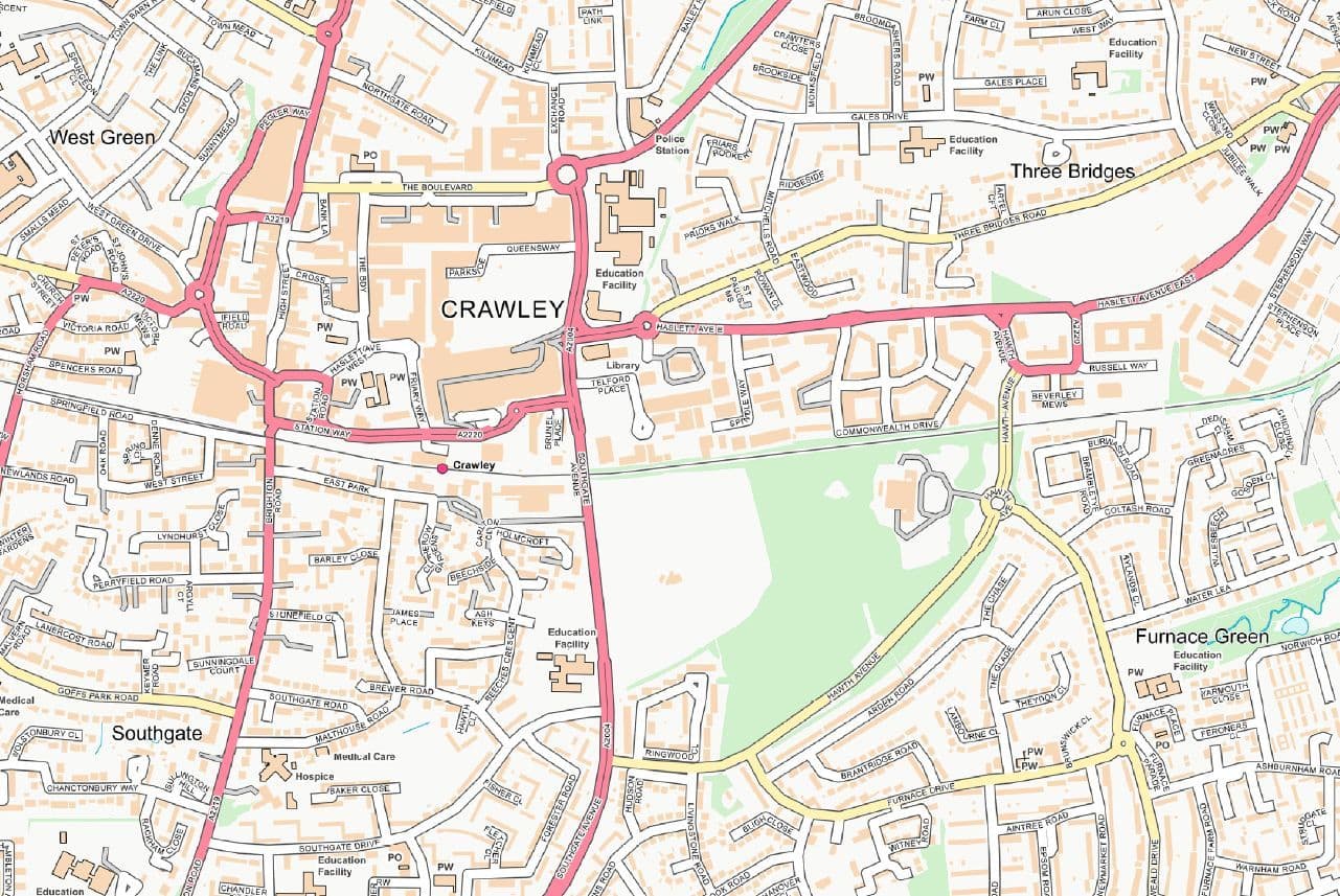 Crawley Street Map
