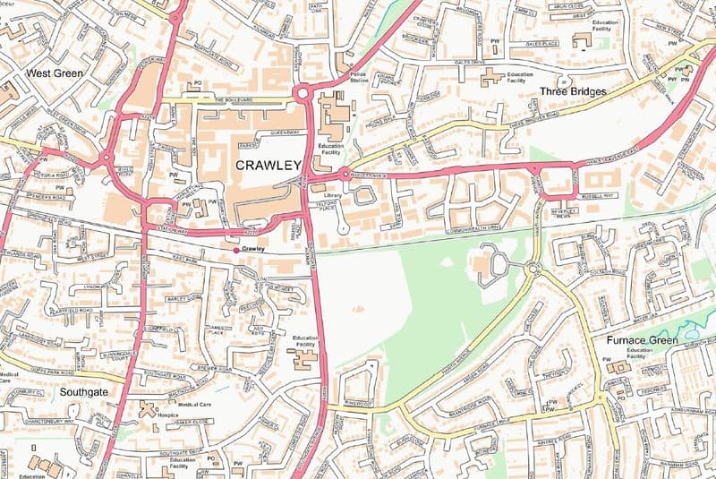 Crawley Street Map