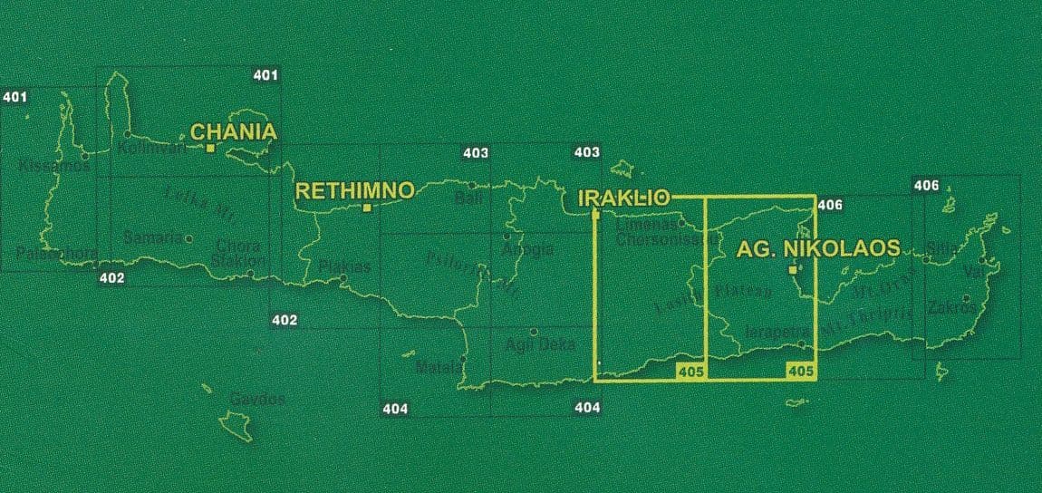 Crete - Agios - Nikolaos - Ierapetra - Hiking Map Road Editions 405