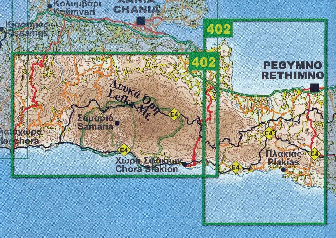 Crete - Lefka Ori - Samaria - Sfakia - Rethymno - Plakias - Hiking Map ...