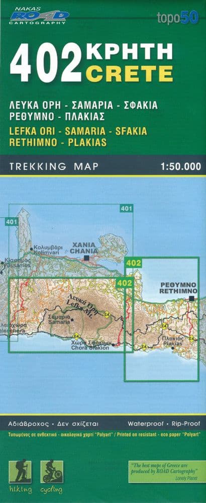 Crete - Lefka Ori - Samaria - Sfakia - Rethymno - Plakias - Hiking Map ...