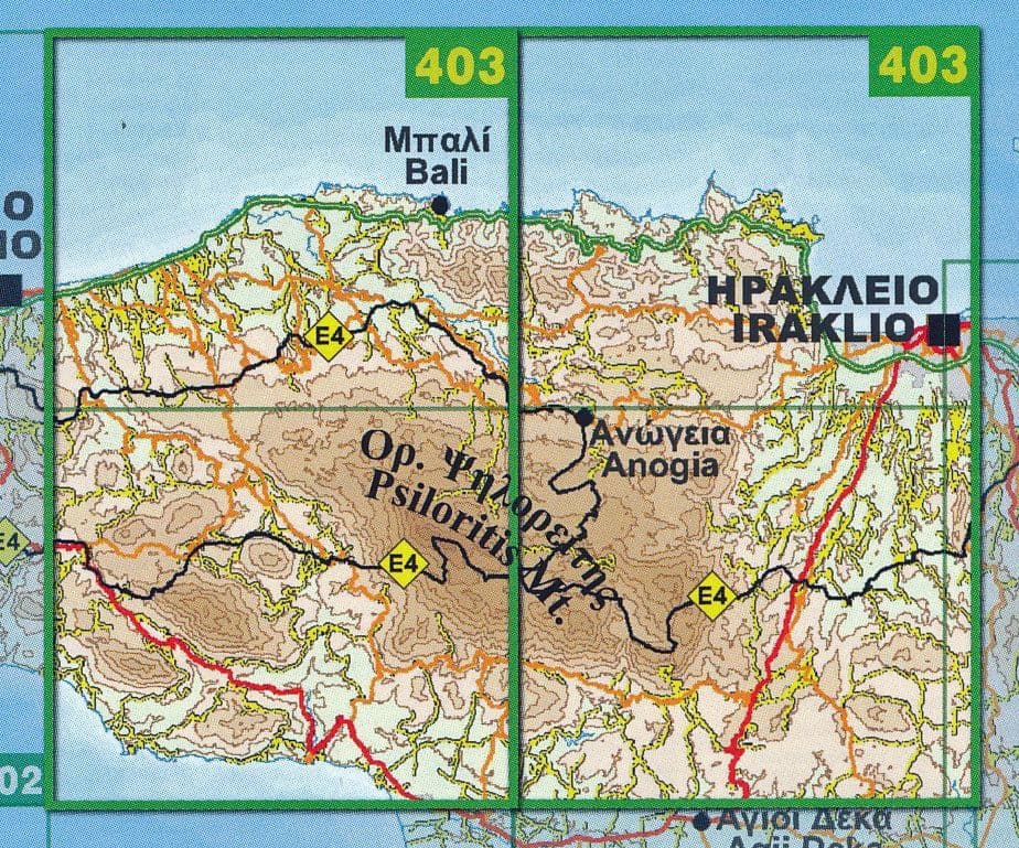 Crete - Psiloritis - Heraklion - Hiking Map Road Editions 403