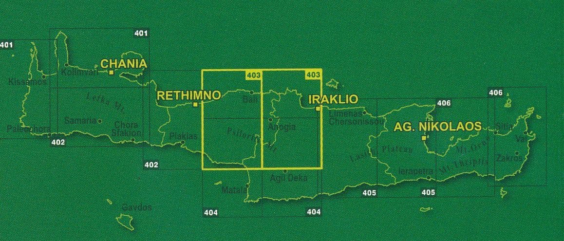 Crete - Psiloritis - Heraklion - Hiking Map Road Editions 403