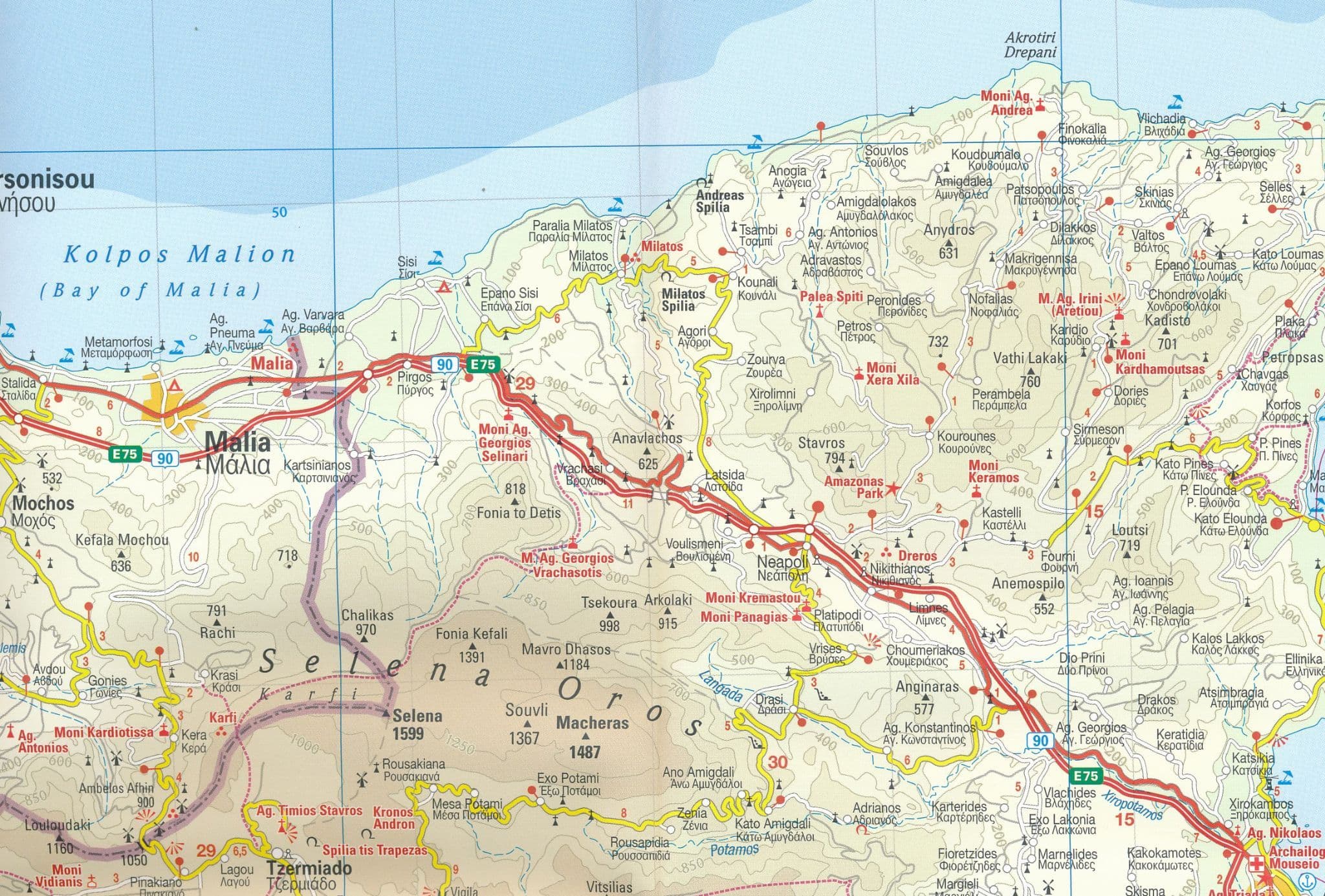 Crete - Road Map - Reise