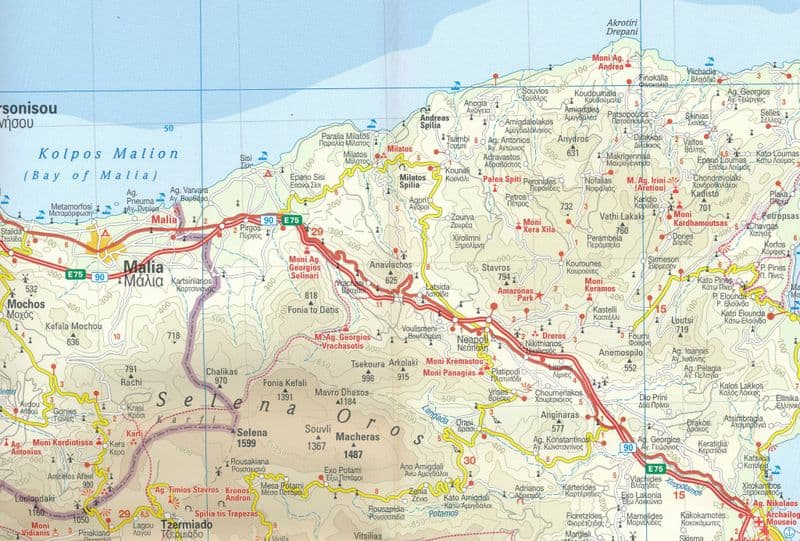 Crete - Road Map - Reise