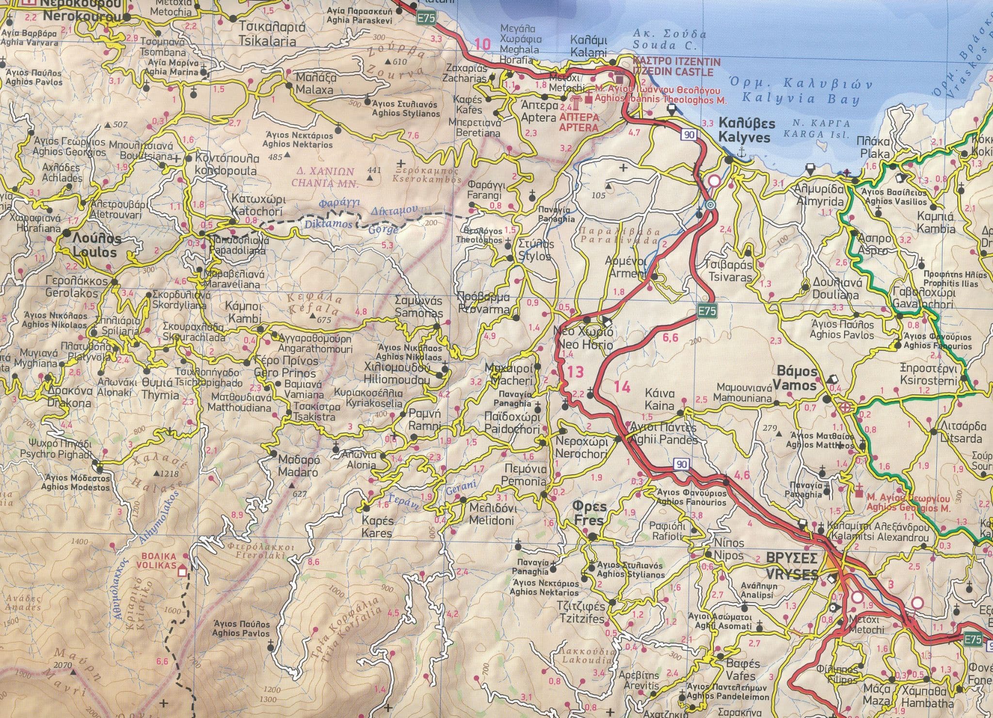 Crete Western - Terrain Maps - 1 100 000