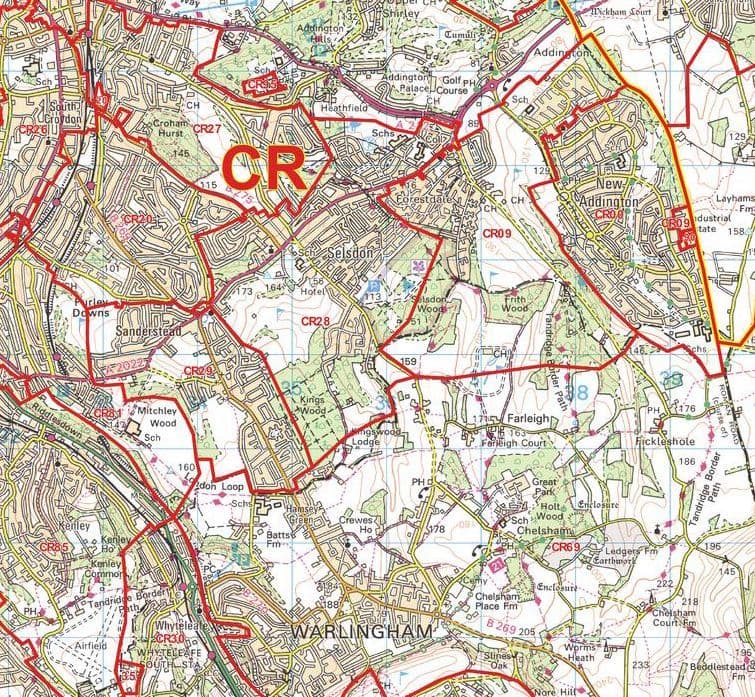 Croydon - CR - Postcode Sector Wall Map