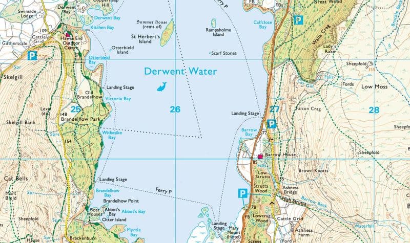 Derwent Water - Wall Map - 1 12 500 - The Map Centre Press