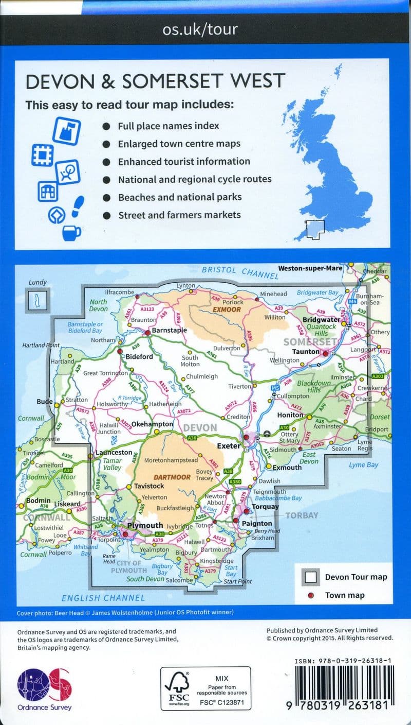 Devon & Somerset West - OS Tour Map