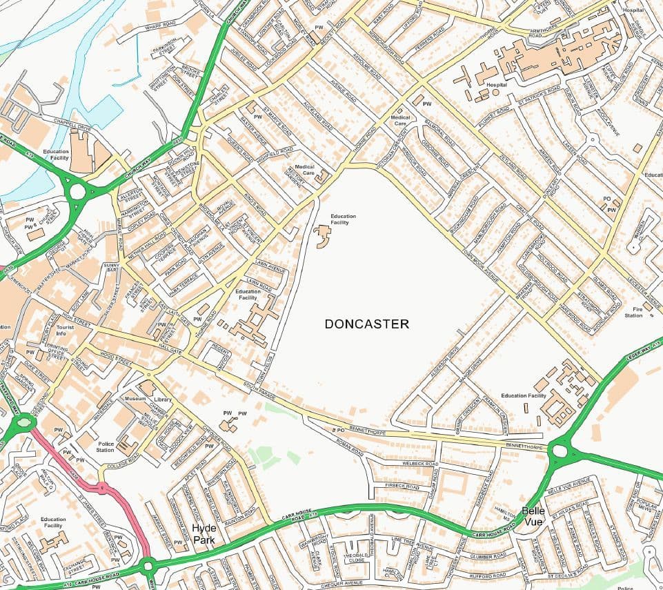 Doncaster Street Map