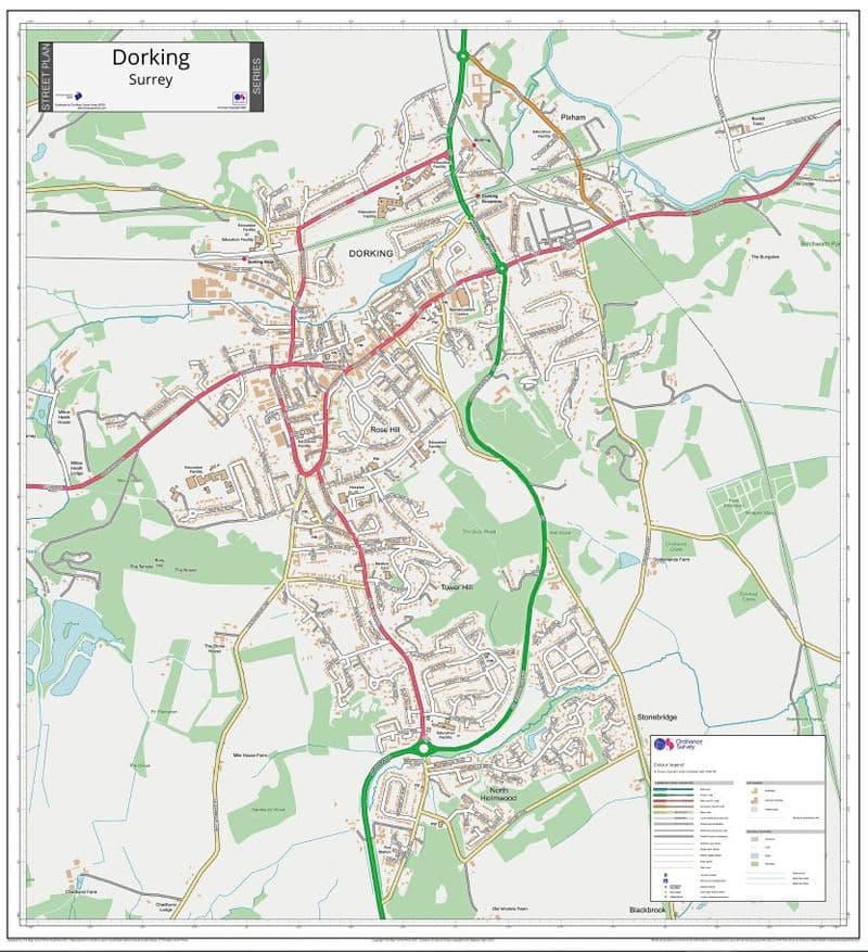 Dorking Street Map
