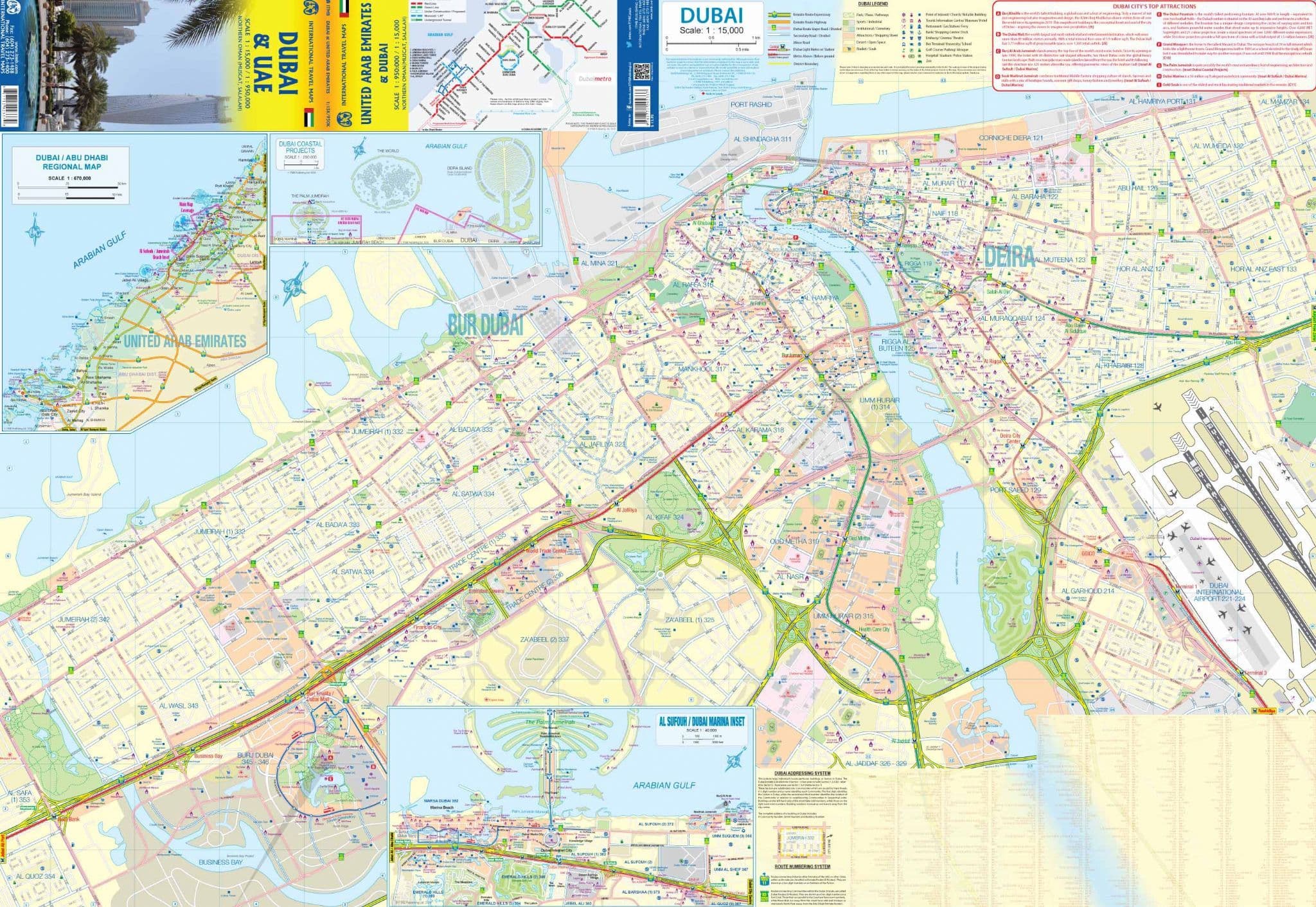 Dubai & United Arab Emirates & Northern Oman Travel Map
