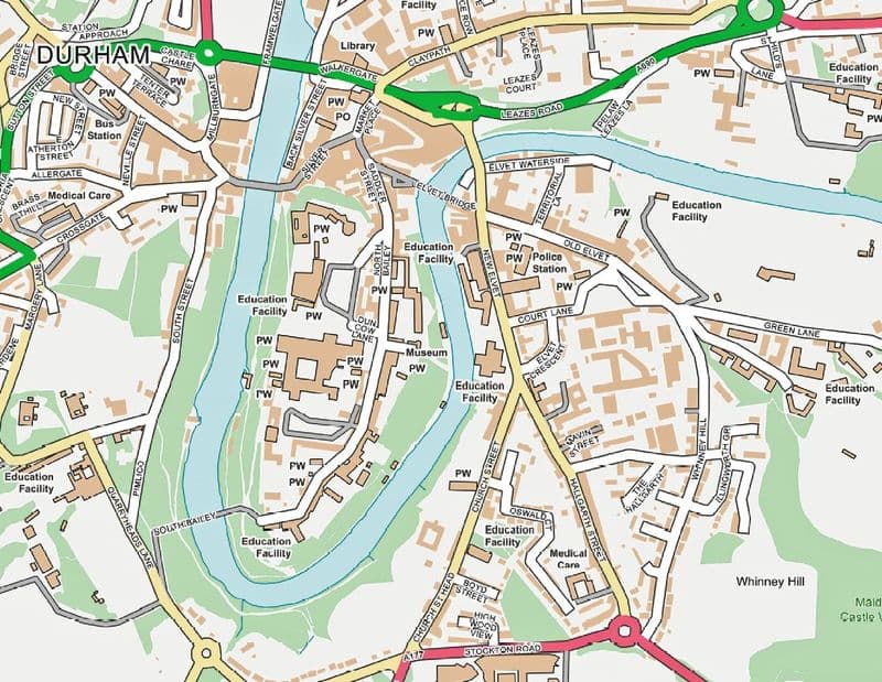 Durham Street Map