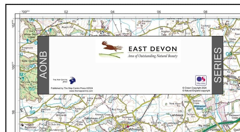 East Devon - AONB Wall Map - 2024