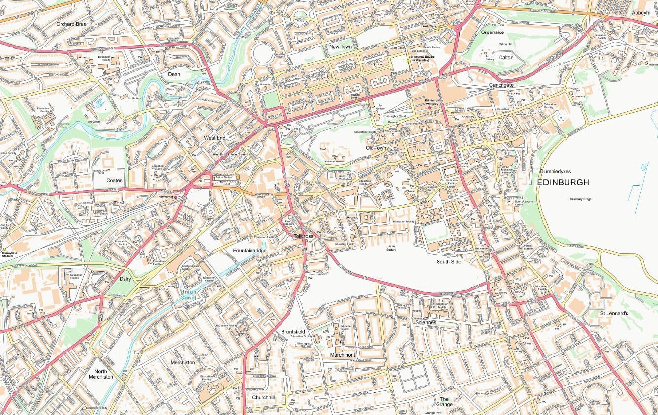 Edinburgh Street Map