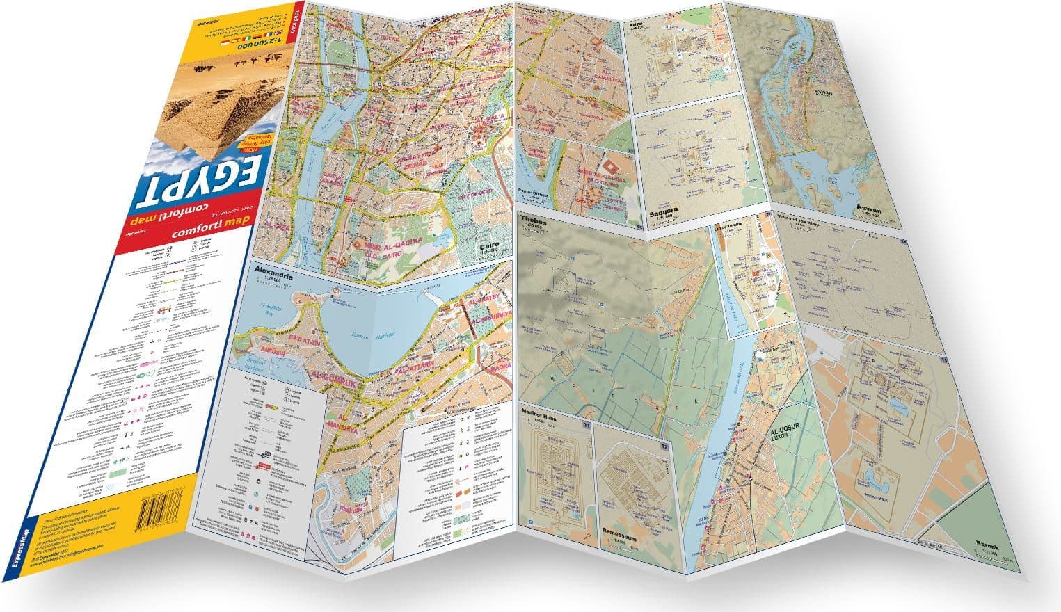 Egypt - Laminated Road Map - Comfort