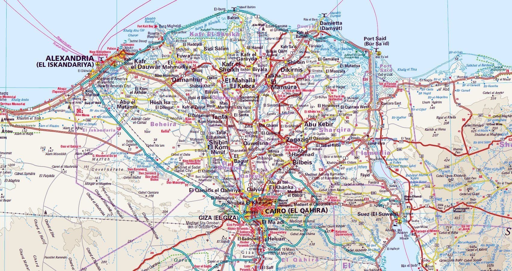Egypt Road Map - Reise Maps