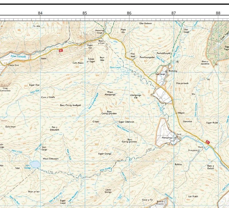 Elan Valley Powys - Wall Map - 1 25 000 - The Map Centre Press