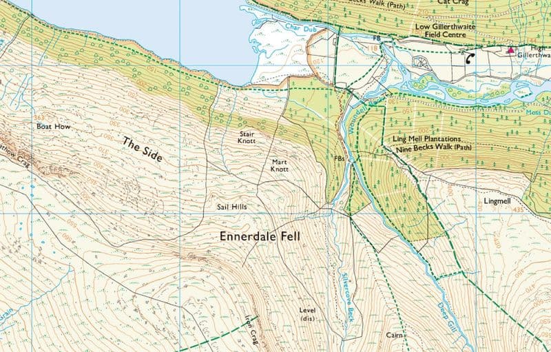 Ennerdale - Wall Map - 1 12 500 - The Map Centre Press