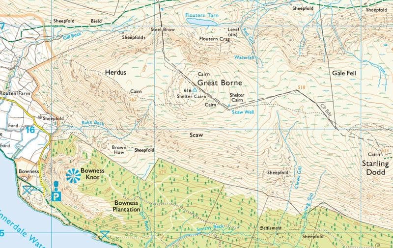 Ennerdale - Wall Map - 1 12 500 - The Map Centre Press